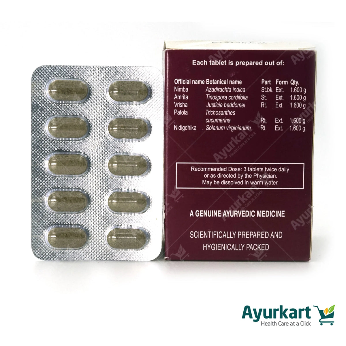 Nimbamritadi panchatiktam kwatham (Tablet) - 100Nos - Kottakkal | Ayur Kart