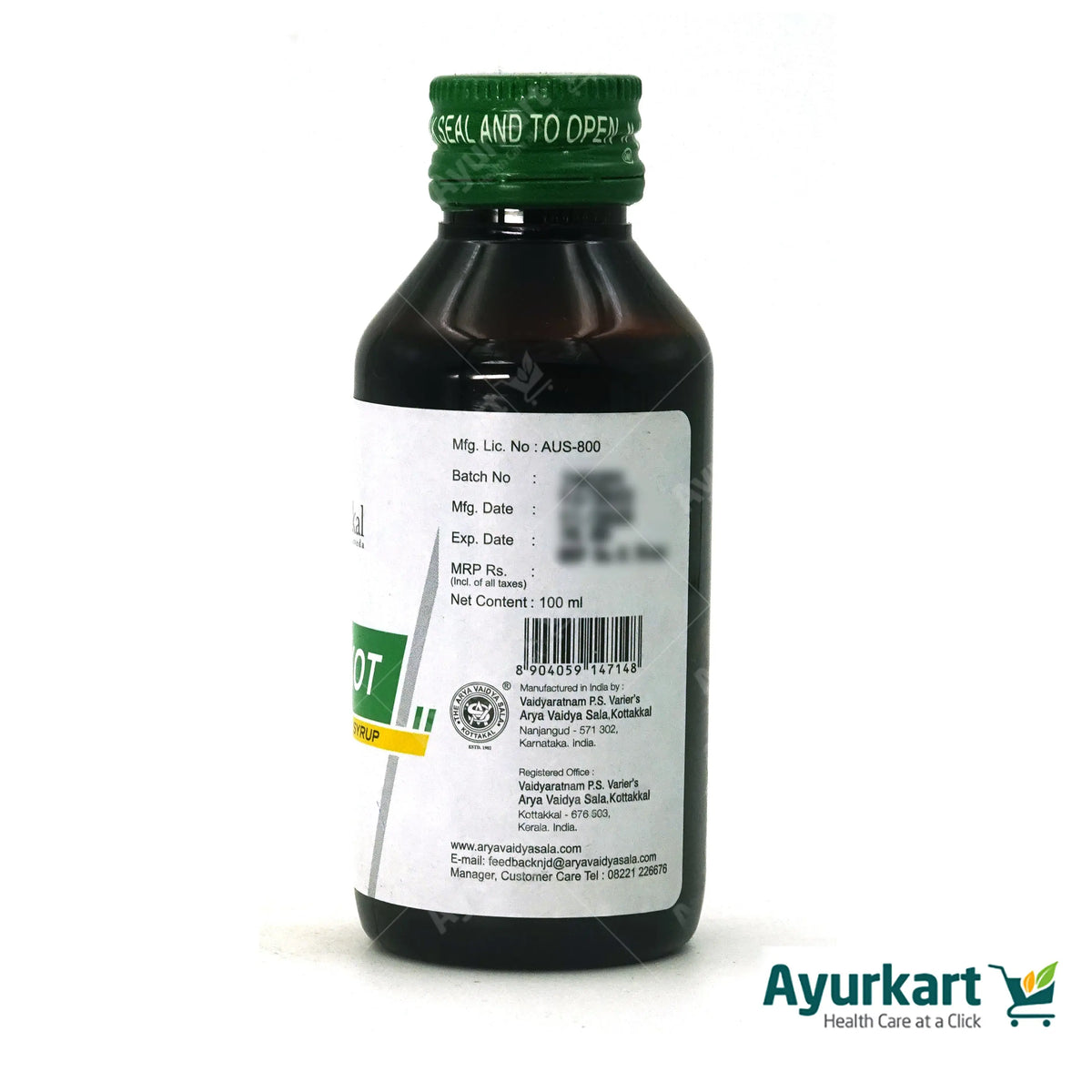 Vasakot Syrup - 100ML - Kottakkal | Ayur Kart