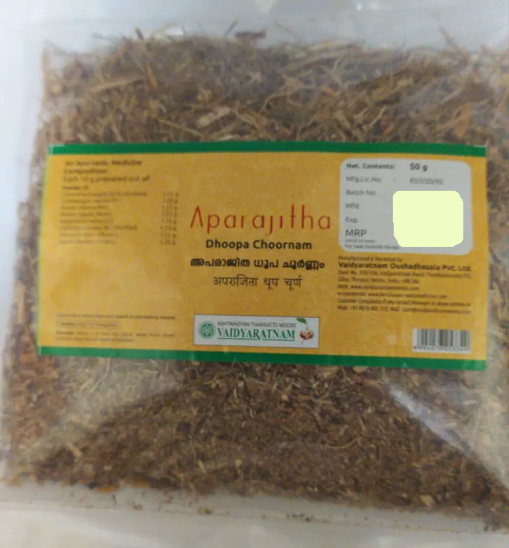 Aparajitha Dhoopa Choornam - 50GM - Vaidyaratnam | Ayur Kart