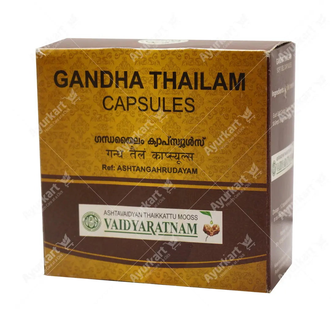 Gandha Thailam Soft Gel Capsules - 100 Nos - Vaidyaratnam | Ayur Kart