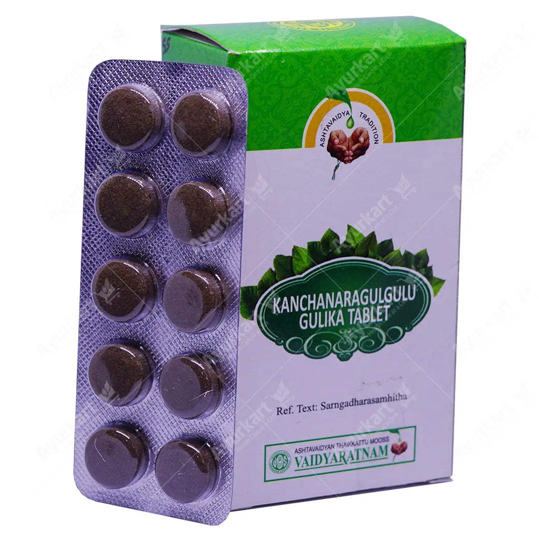 Kanchanara Gulgulu Gulika Tablet - 100 Nos - Vaidyaratnam | Ayur Kart