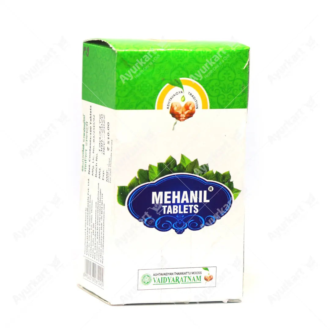 Mehanil Tablets - 100 Nos - Vaidyaratnam | for Diabetic Mellitus