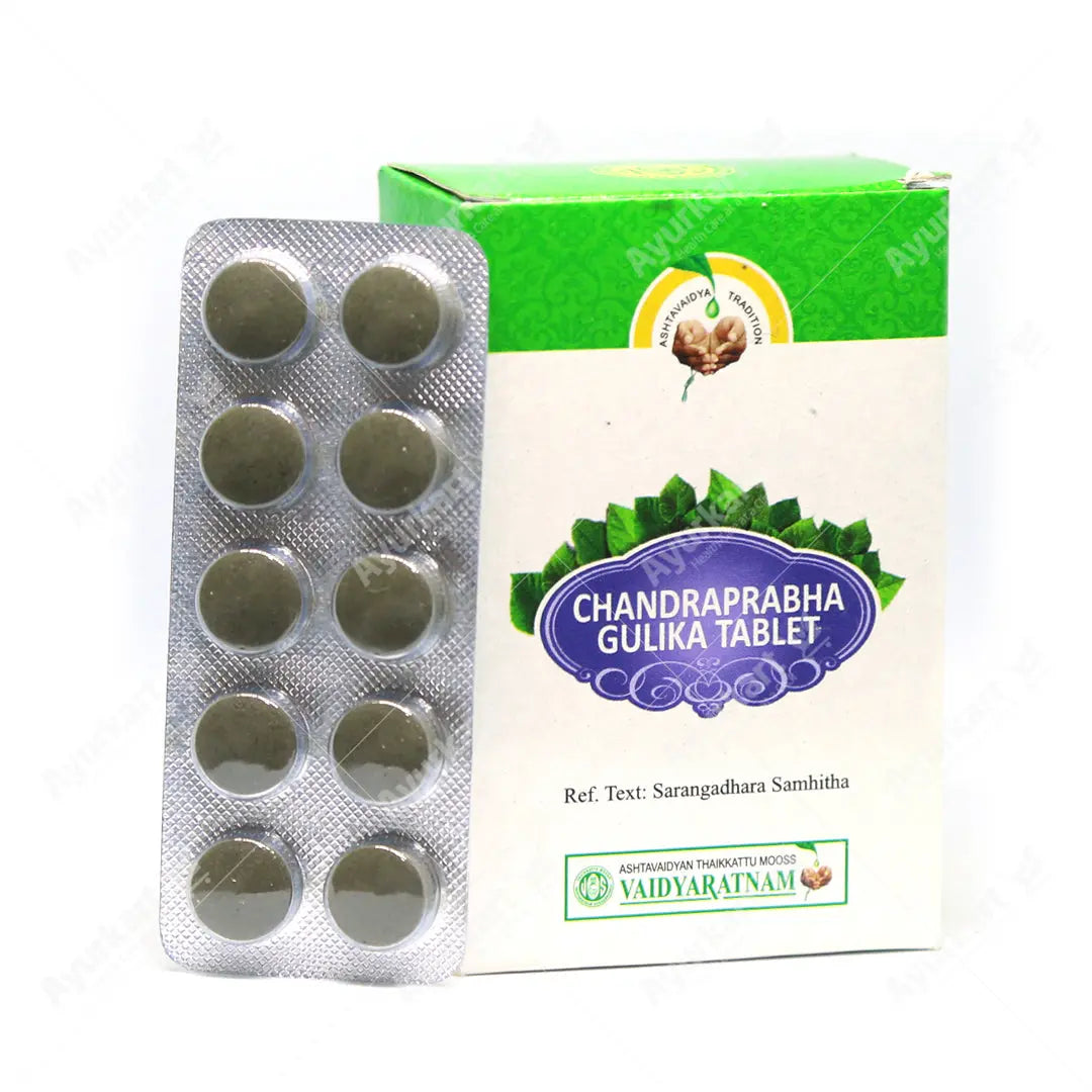 Chandraprabha Gulika Tablet - 100Nos - Vaidyaratnam | Ayur Kart
