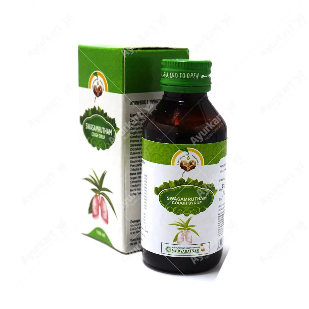 ஸ்வசம்ருதம் இருமல் சிரப் - 100ML - வைத்தியரத்தினம் | Ayur Kart