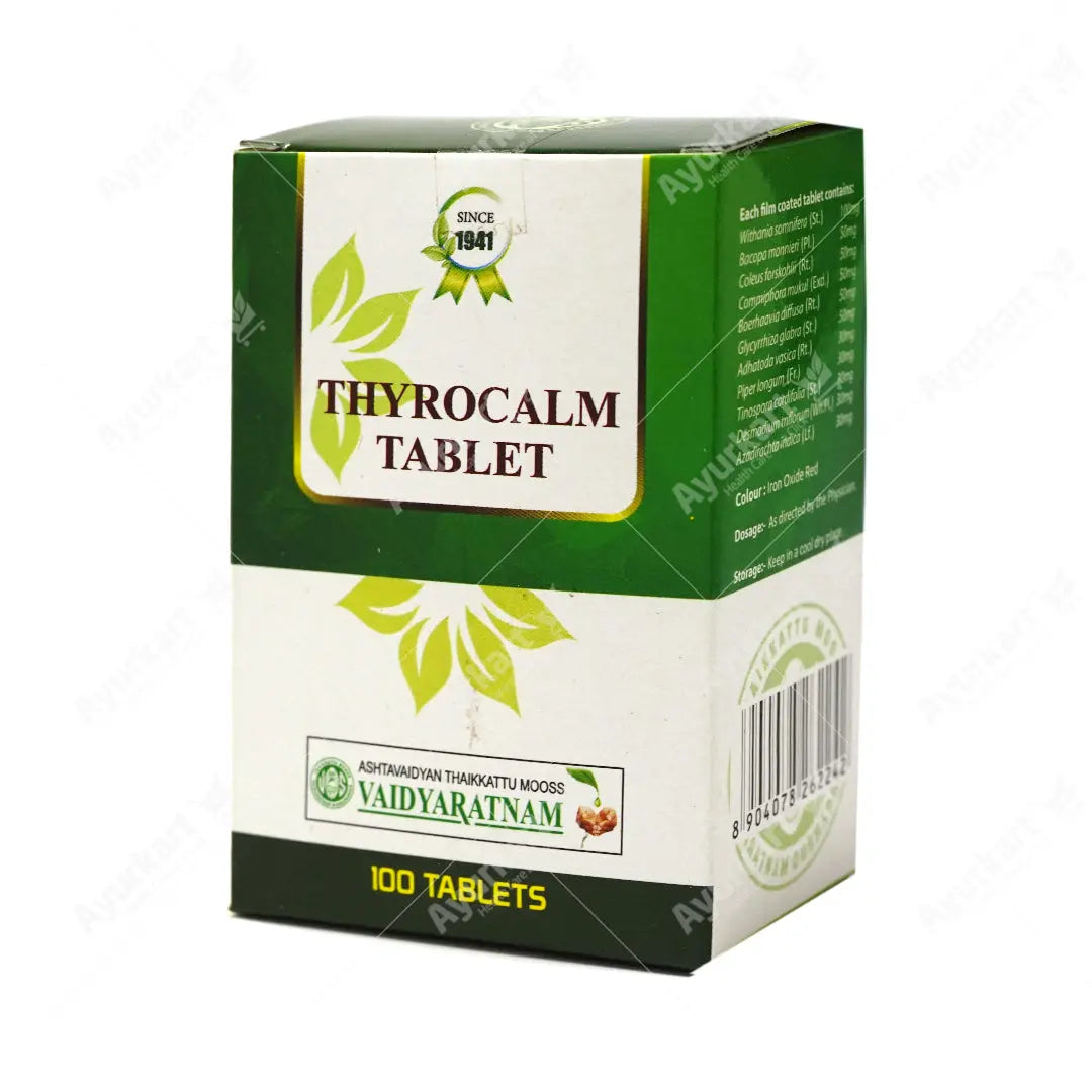 Thyrocalm Tablets - 100 Nos - Vaidyaratnam | Ayur Kart